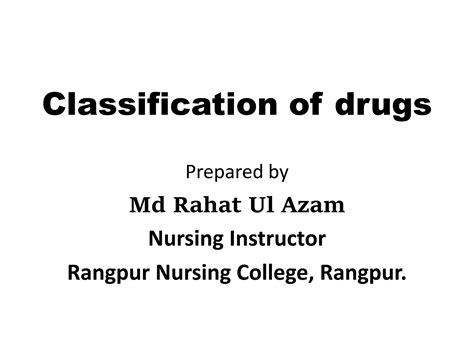 Classification Of Drugpptx Chemistry Science Classification Of Drugpptx Chemistry Science