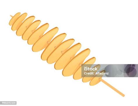 Frehs 나선형 컷 감자 벡터 일러스트 레이 션 흰색 배경에 고립 감자 요리에 대한 스톡 벡터 아트 및 기타 이미지 감자 요리 나선형 농업 Istock