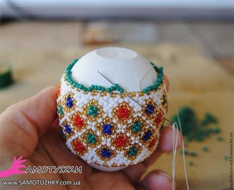 Яйце із бісеру Схема плетіння Майстер клас Самотужки Вышивка крючком бисером Руководства