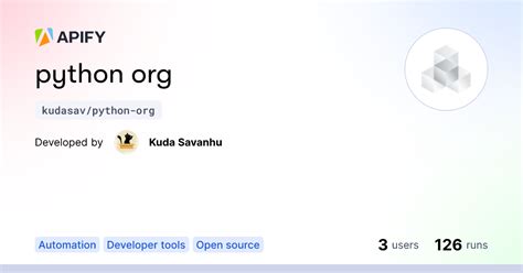 Issues · Python Org · Apify