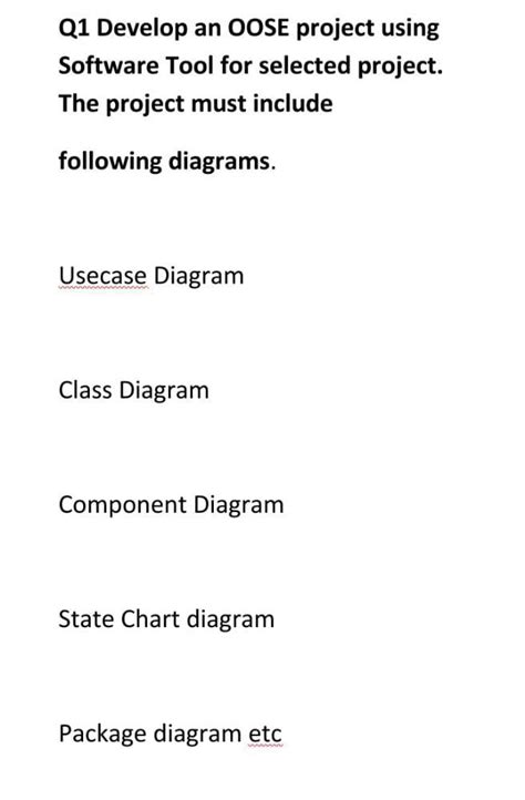 Solved Q Develop An OOSE Project Using Software Tool For Chegg Com