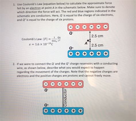 Solved 1 Use Coulombs Law Equation Below To Calculate