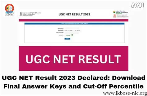 ugc net result 2023 declared download final answer keys and cut off