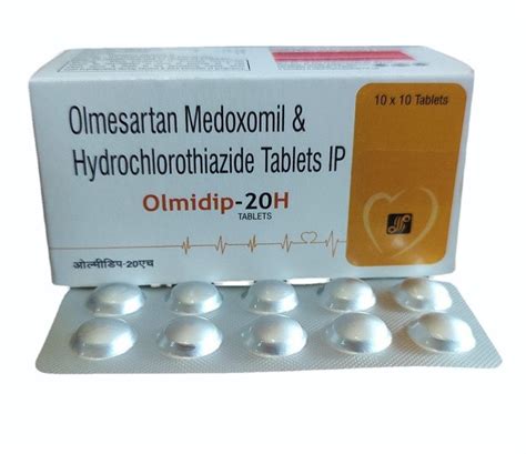 Olmesartan Medoxomil Hydrochlorothiazide Tablets Ip 20 Mg At ₹ 72 Stripe In Panchkula