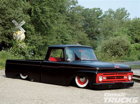 Slammed1963 Ford F100 Pickup Pickup Trucks Old Ford Trucks Classic