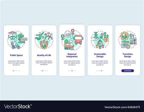 Principles Of Urban Design Onboarding Mobile App Vector Image