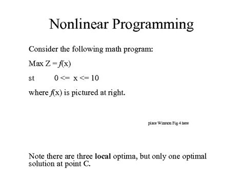 Nonlinear Programming Consider The Following Math Program Max