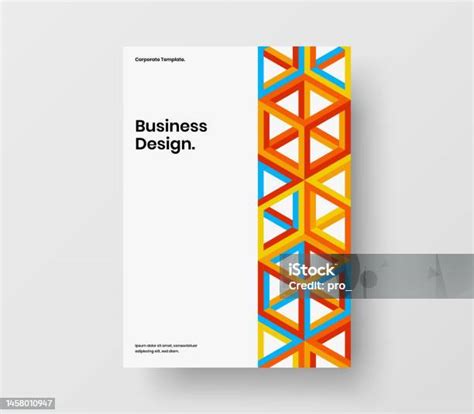 다채로운 모자이크 육각형 전단지 레이아웃 트렌디 한 카탈로그 커버 A4 디자인 벡터 템플릿입니다 0명에 대한 스톡 벡터 아트 및 기타 이미지 Istock