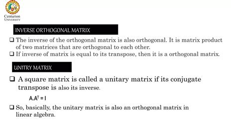 Orthogonal Matrix And Its Properties Pptx