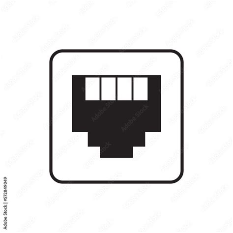 Ethernet Port Icon Lan Network Port Communication Port Vector Stock