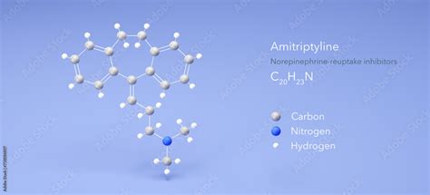 Amitriptyline Molecule Molecular Structures Dopamine Antagonists 3d Model Structural