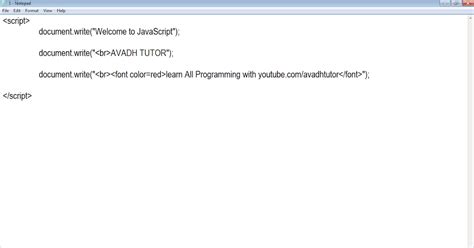 Avadh Tutor Introduction Of Java Script