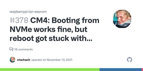 Cm4 Booting From Nvme Works Fine But Reboot Got Stuck With Failed To