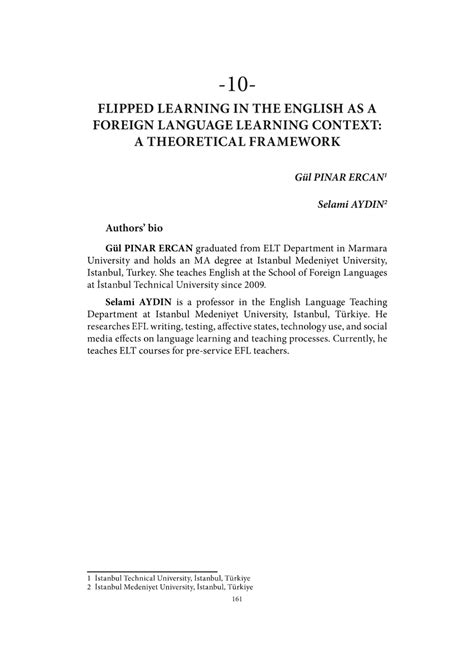 Pdf Flipped Learning In The English As A Foreign Language Learning Context A Theoretical