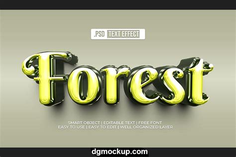 Forest Text Style Effect Free Psd Template Dg Mockup