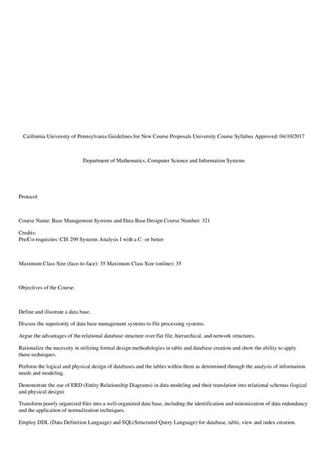 Cis 321data Base Management Systems And Data Base Design Database Structure Data Modeling