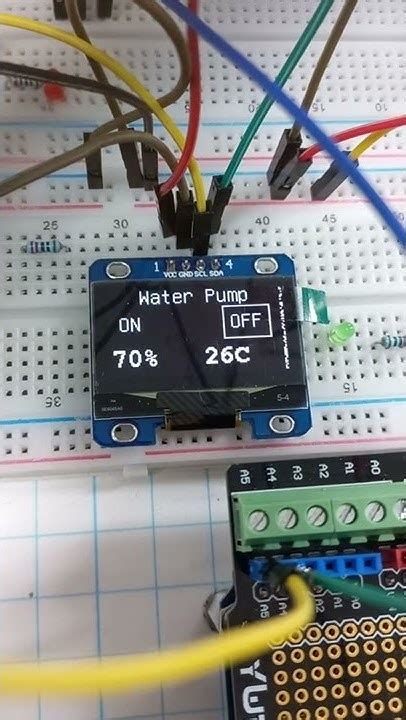 수중모터 제어 표시와 온습도 표시 arduino youtube