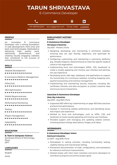 Sample Resume Of React Developer With Template And Writing Guide