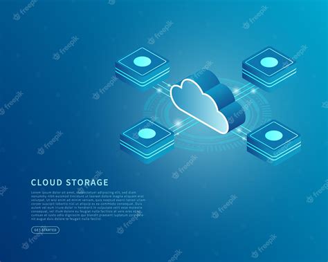 Premium Vector Cloud Storage Concept In Isometric Vector Illustration