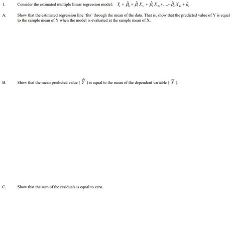 solved 1 consider the estimated multiple linear regression