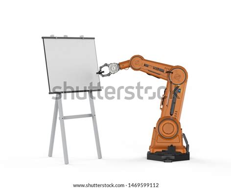 3d Rendering Ai Robot Drawing On Stock Illustration 1469599112