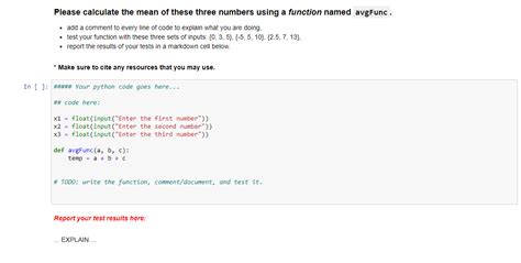 Solved Exercise A Function For Average Remember The Chegg