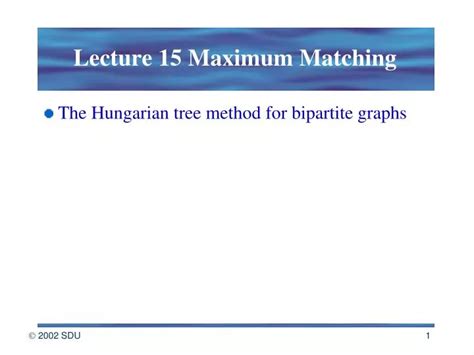 Ppt Lecture 15 Maximum Matching Powerpoint Presentation Free Download Id3637457