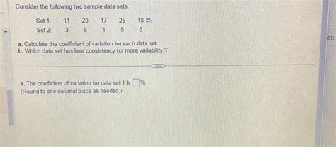 Consider The Following Two Sample Data Sets A