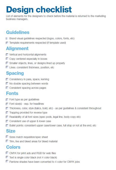 Design Checklist For Designers On Behance