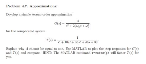 Solved Develop A Simple Second Order Approximation Gs