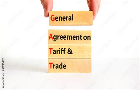 GATT Symbol Concept Words GATT General Agreement On Tariff And Trade On Wooden Block On
