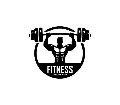 Дизайн логотипа фитнес и тренажерного зала Премиум вектор