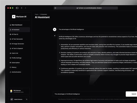 Ai Chat Ui Dashboard Shadcnui Horizon Ui By Horizon Ui On Dribbble