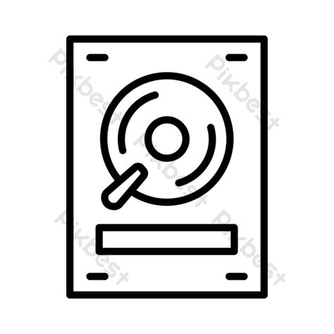 Hard Disk Line Icon Vector PNG Images AI Free Download Pikbest