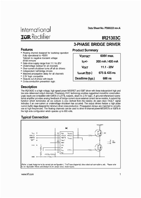 Ir21303c 1139350 Pdf Datasheet Download Ic On Line
