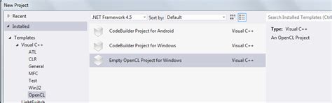Opencl Template On Visual Studio And How To Write Code On It Stack Overflow