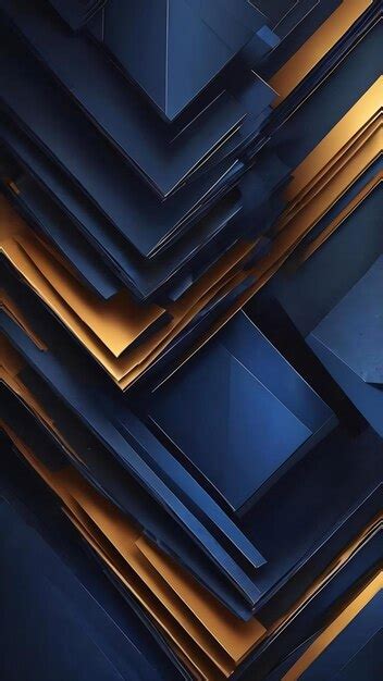 Premium Ai Image Dark Blue Abstract Technology Geometric Background
