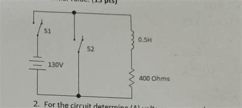 Solved For The Circuit Chegg Com