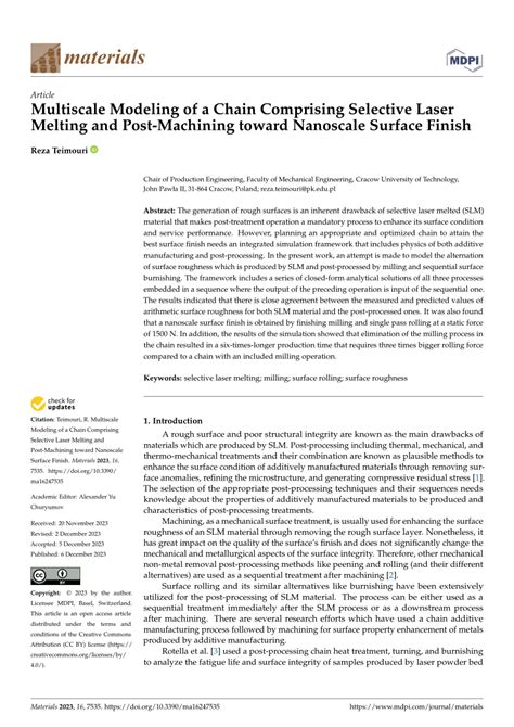 Pdf Multiscale Modeling Of A Chain Comprising Selective Laser Melting