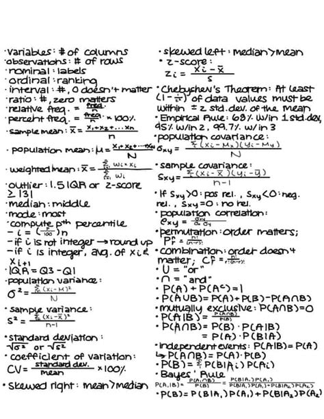Statistics For Economics Midterm 1 Cheat Sheet Pdf