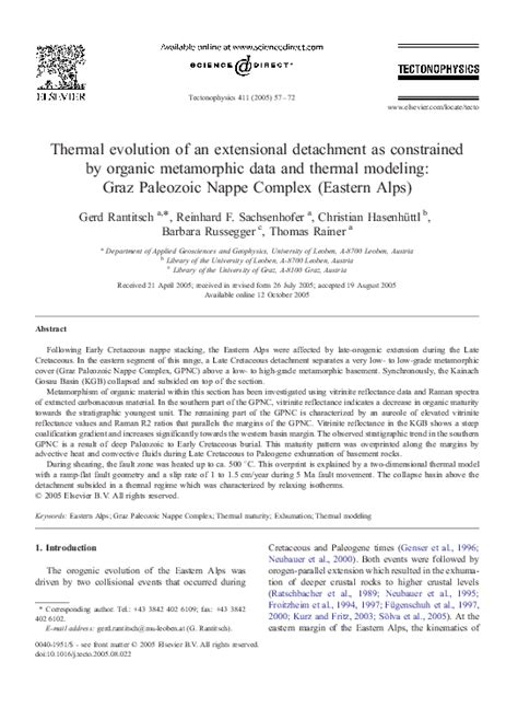 Pdf Thermal Evolution Of An Extensional Detachment As Constrained By