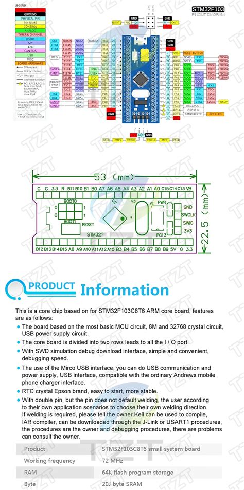 original ic stm32f103c6t6 stm32f103c8t6 arm stm32 minimum system