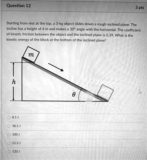 solved question 12 3 pts starting from rest at the top a 3 kg object