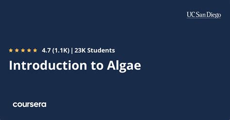 Introduction To Algae Coursya
