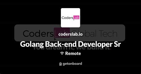 Golang Back End Developer Sr At Remote Work From Home Get On Board