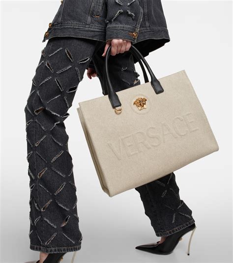 베이지 La Medusa 캔버스 토트 백 - Versace | Mytheresa