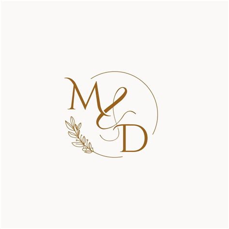 Md Initial Wedding Monogram Logo 10254905 Vector Art At Vecteezy