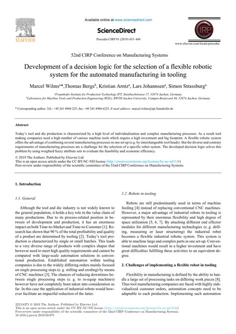 Pdf Development Of A Decision Logic For The Selection Of A Flexible
