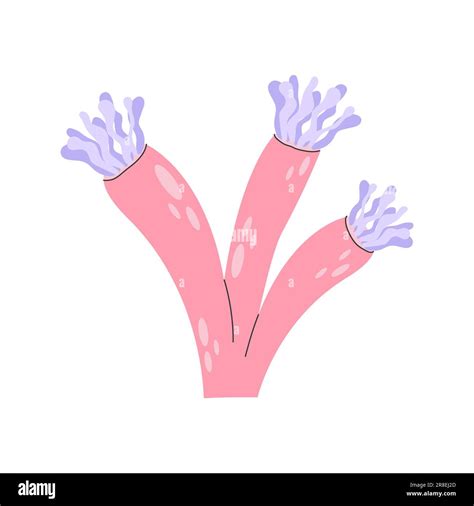 Cute Sea Coral In Cartoon Style Stock Vector Image And Art Alamy