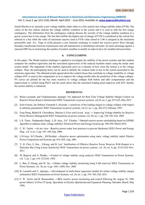 Enhancement Of Voltage Stability On IEEE Bus Systems Using Static Var Compensator PDF
